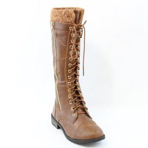 Forever Link | Shoes | Women Fashion Knee High Lace Up Combat Boots ...
